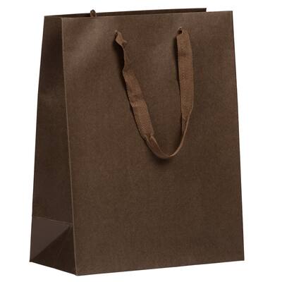 JAM Paper Large Chocolate Brown Matte Heavy Duty Kraft Gift Bags, 3ct ...