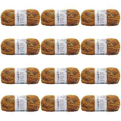 Buy in Bulk - 12 Pack: Textured Twist™ Yarn by Loops & Threads®, Color ...