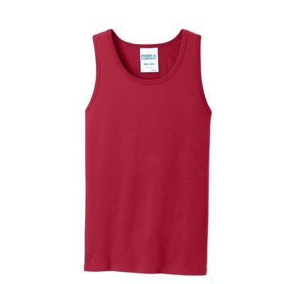 Port & Company® Men's Core Cotton Tank, Size: XXXX-Large, Color: Red ...