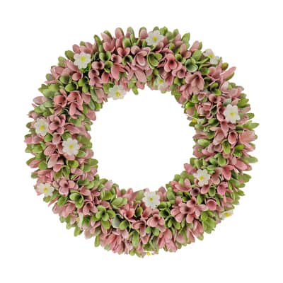 18" Spring Pink Floral Wreath | Michaels