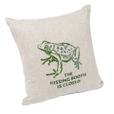 Hello Honey® Natural & Green Frog "The Kissing Booth is Closed" Linen ...