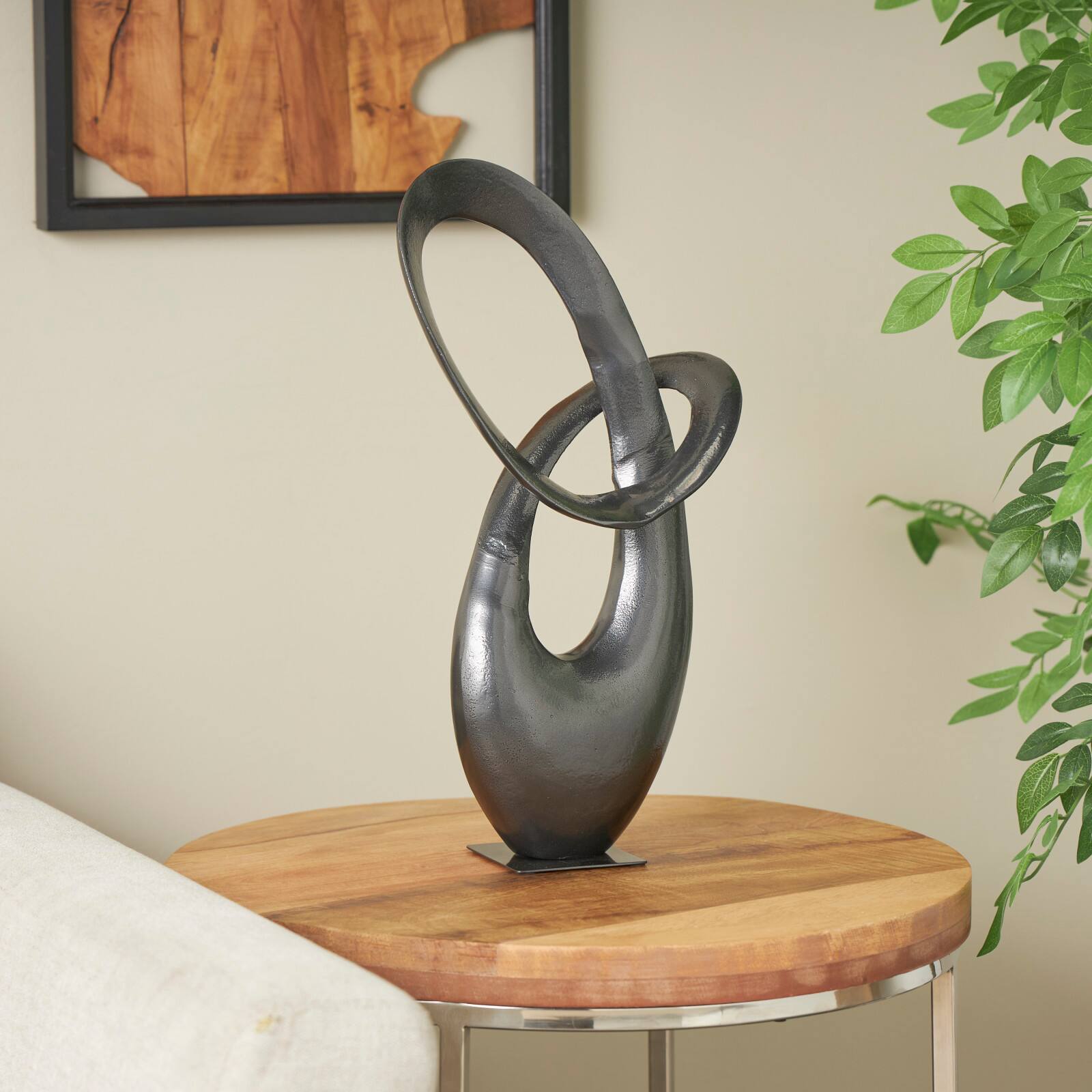 17" Dark Gray Aluminum Abstract Sculpture | Michaels