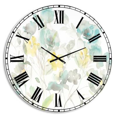 Designart Aqua Rose Natural Element Wall Clock | Michaels