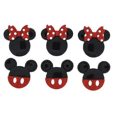 Disney® Mickey & Minnie Glitter Button Set | Michaels