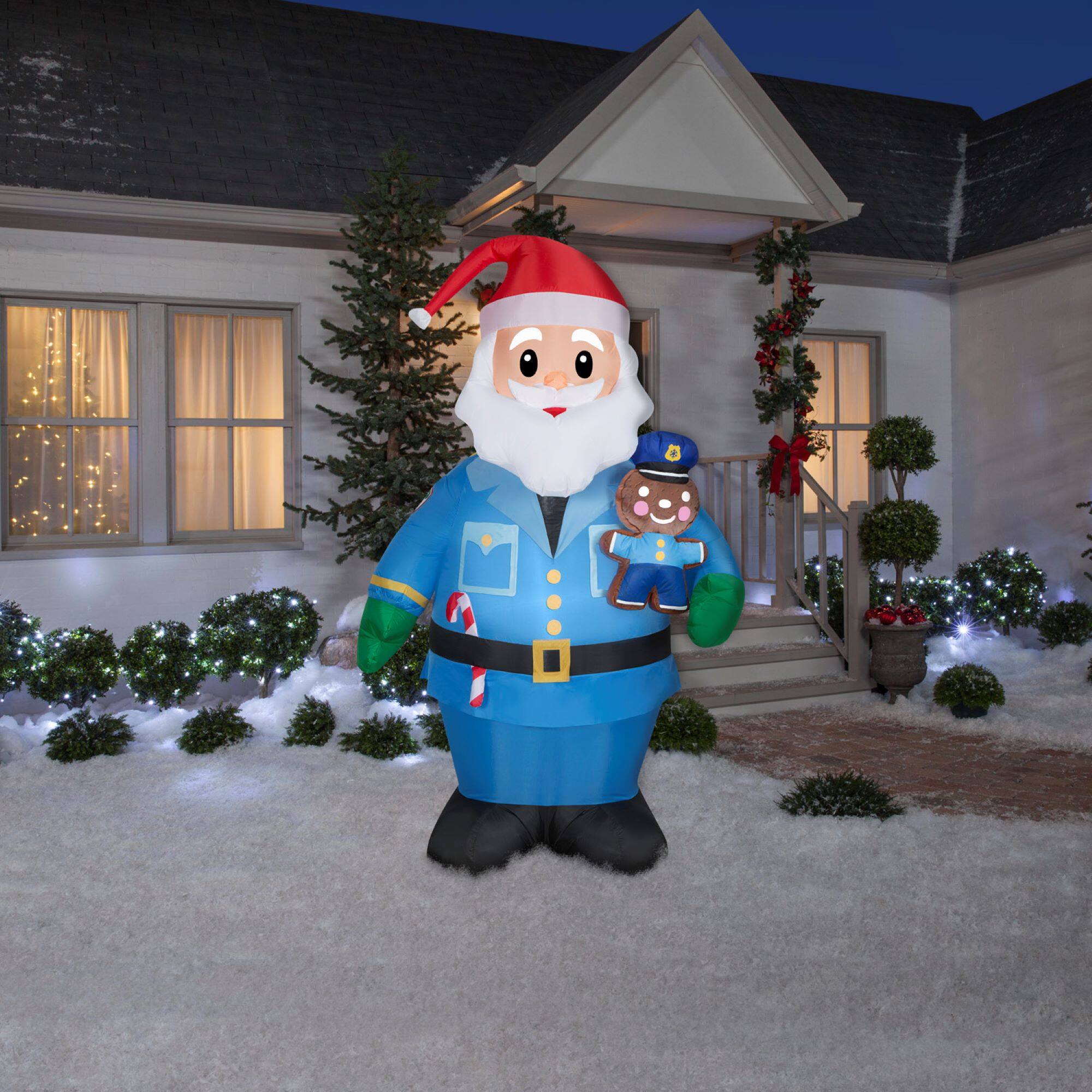 7ft. Airblown® Inflatable Christmas Policeman Santa | Michaels