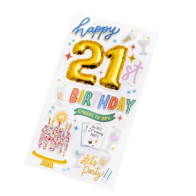 Buy in Bulk - 12 Pack: 21st Birthday Stickers by Recollections™ | Michaels