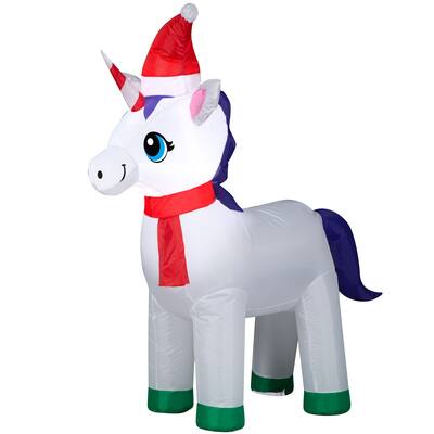 3.5ft. Airblown® Inflatable Christmas Unicorn | Christmas Inflatables ...