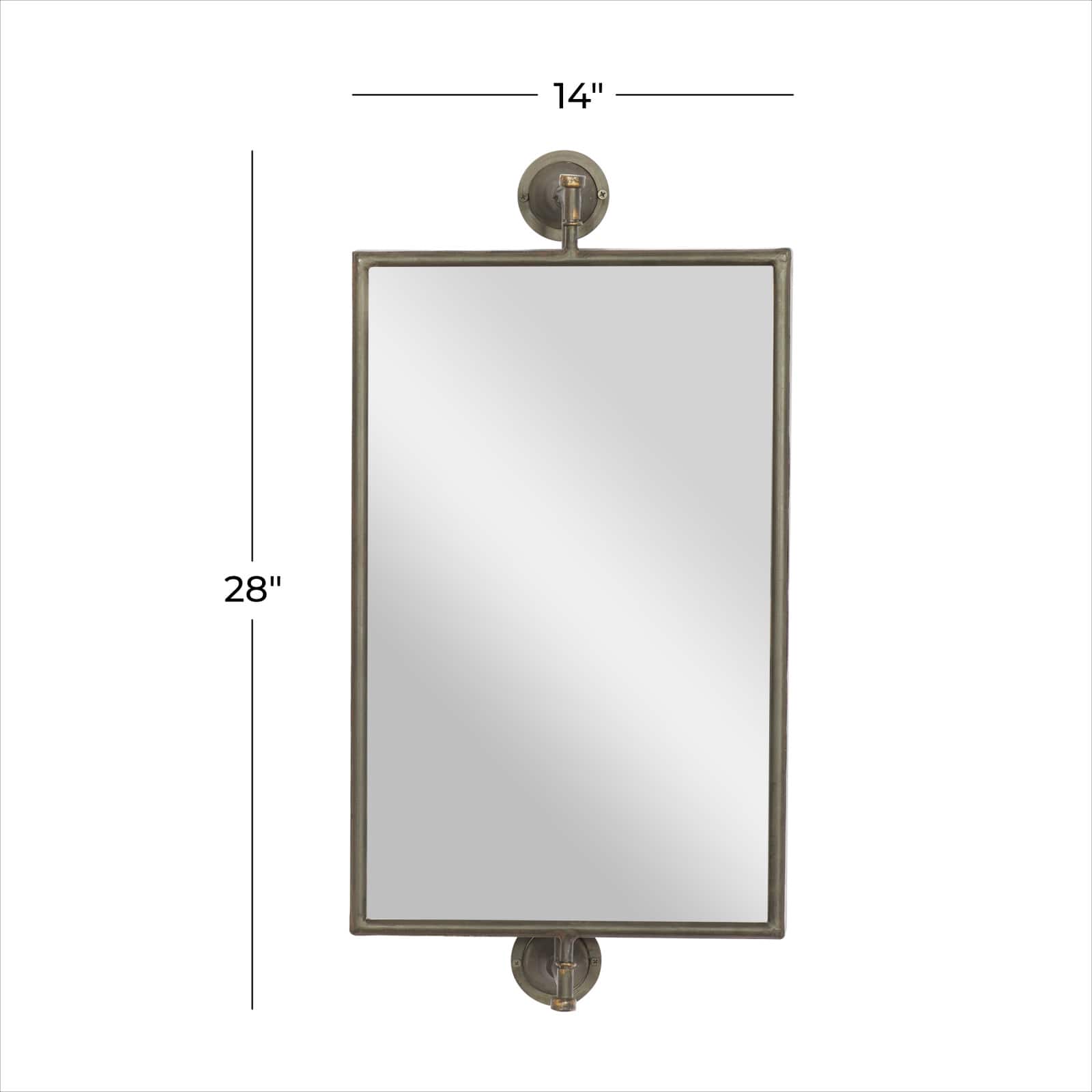 28" Black Wood Industrial Wall Mirror | Michaels