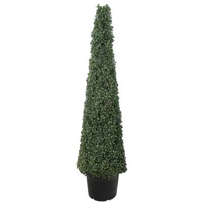 4ft. Unlit Artificial Two-Tone Boxwood Pyramid Topiary Tree with Round ...