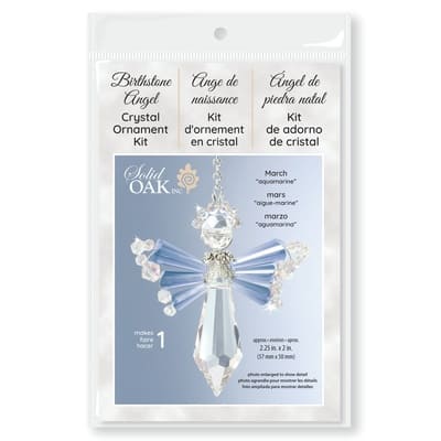 Solid Oak March/Aquamarine Birthstone Angel Crystal Suncatcher Ornament Kit | Michaels