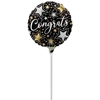 9" Party Congrats Stars Foil Stick Balloon | Michaels