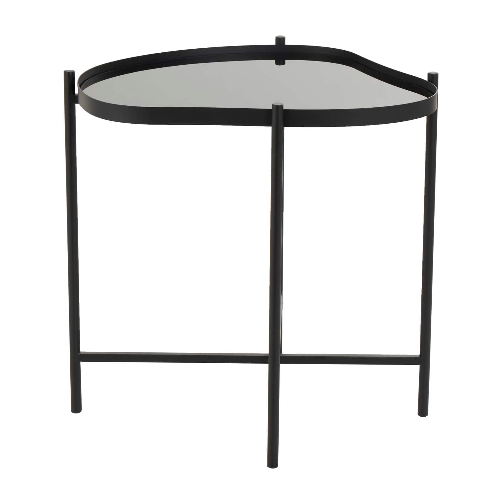 Black Metal Abstract Wavy Accent Table with X-Shaped Base | Michaels