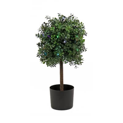 2ft. Boxwood Single Ball Topiary With Multi-Function LED Lights | Michaels