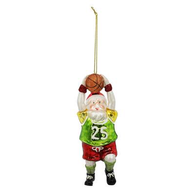 5.5" Basketball Santa Glass Ornament by Ashland® | Michaels
