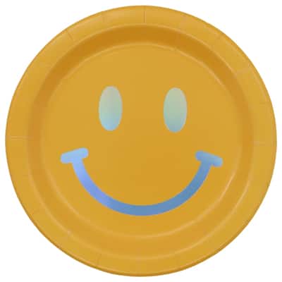 7" Yellow Smiley Face Snack Plates, 8ct. by Celebrate It™ | Michaels