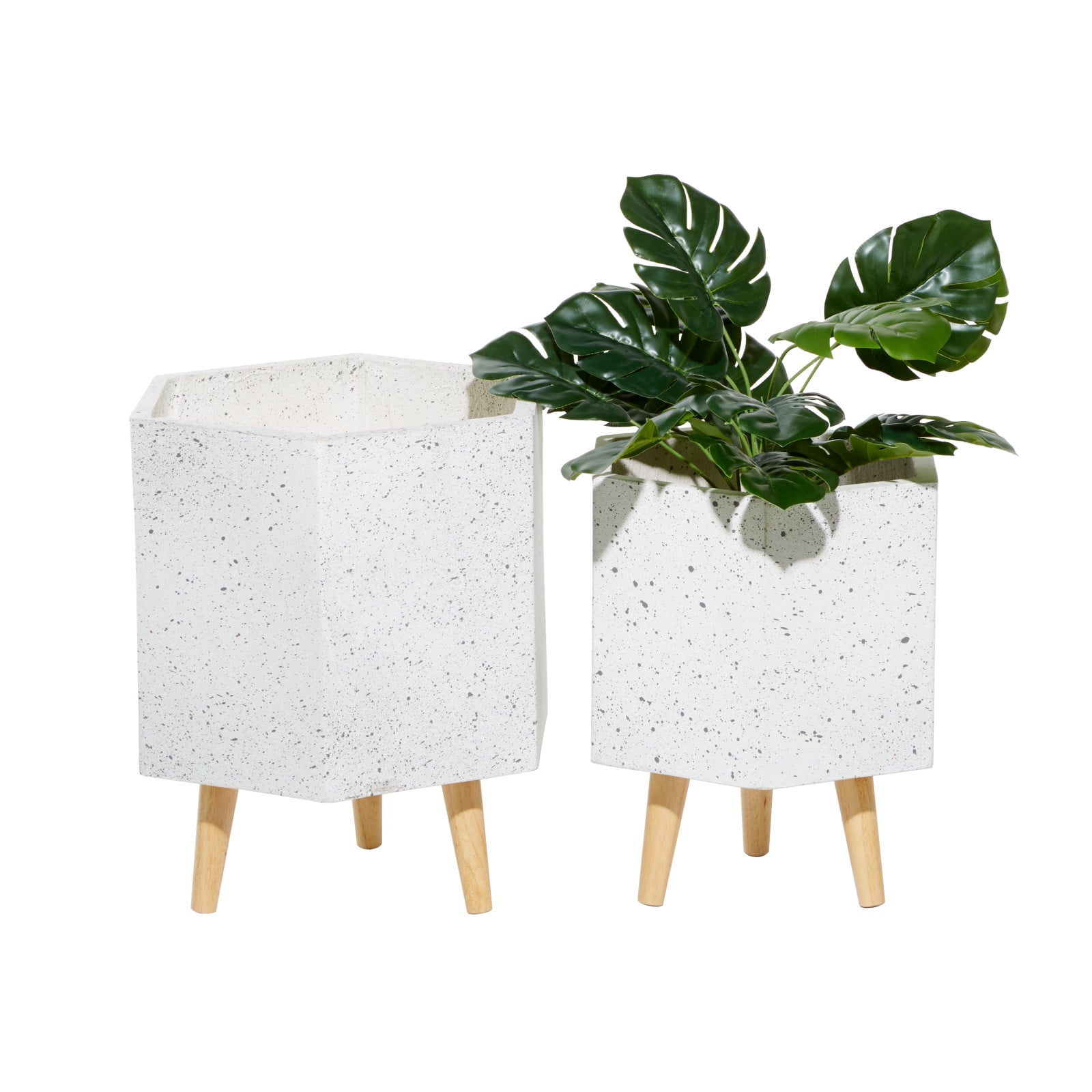 Set of 2 White MgO Contemporary Planter 15", 17" | Michaels