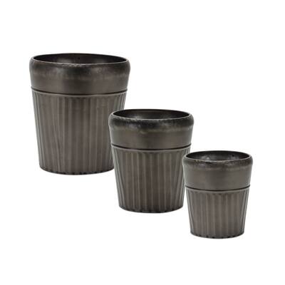 Pewter Metal Planter with Tapered Design Set | Michaels