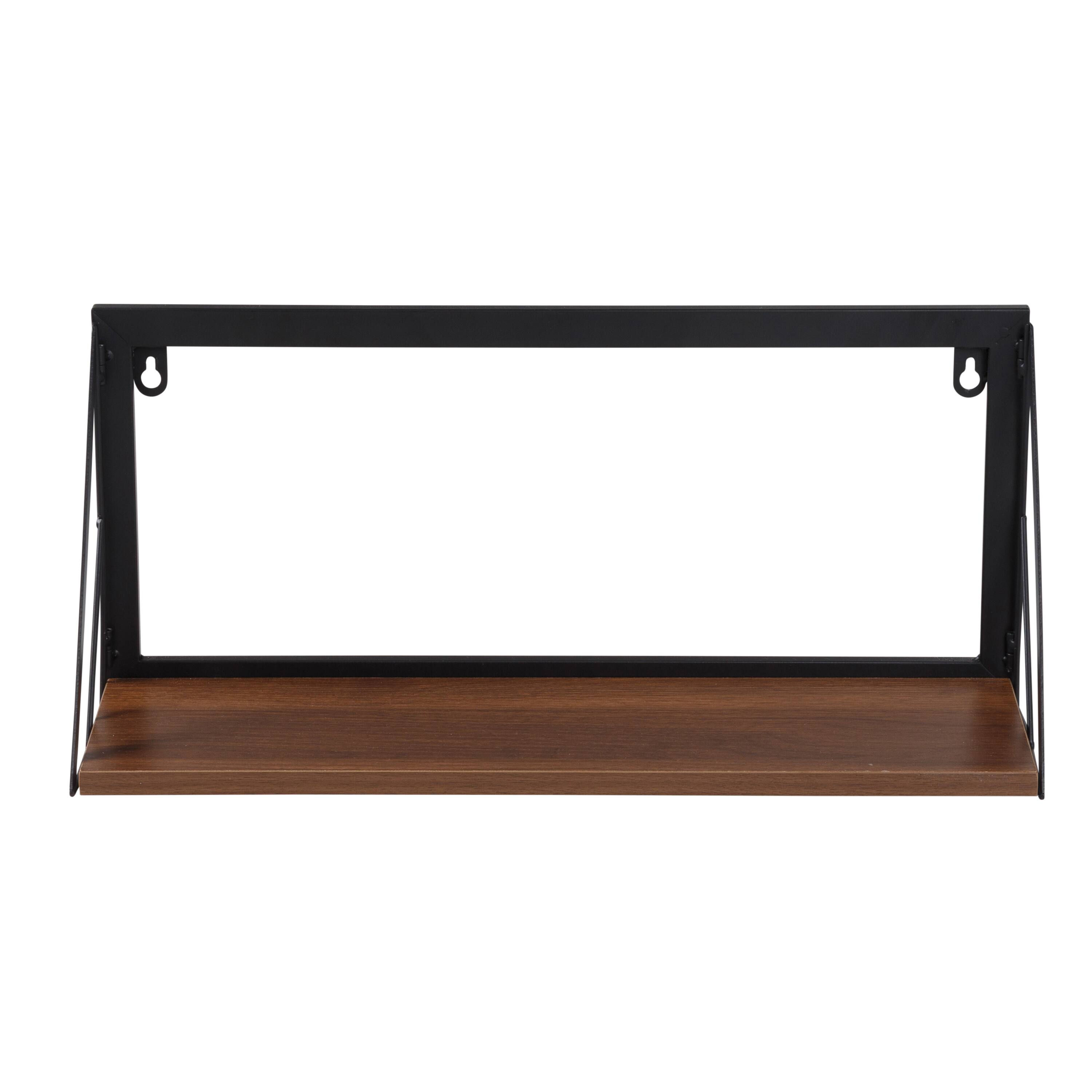 Honey Can Do Small Walnut Mid Century Modern Wall Mounted Shelf | Michaels