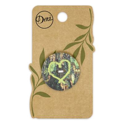 Dritz® 30mm Light Green Sustainable Coconut Round Heart Button, 3ct ...
