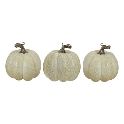 4" White Artificial Fall Harvest Pumpkins, 3ct. | Michaels