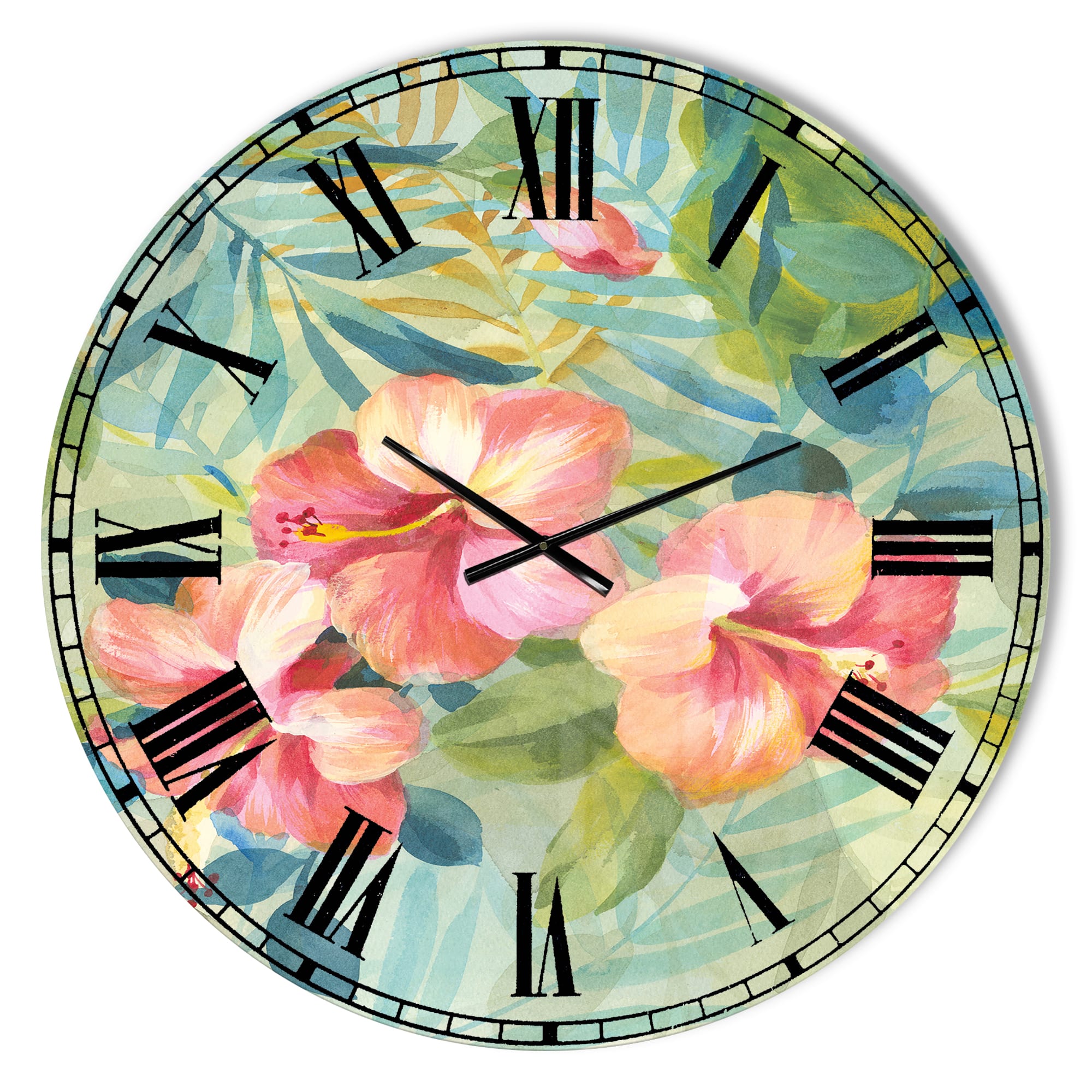 Designart Hibiscus Garden III Farmhouse Wall Clock | Michaels