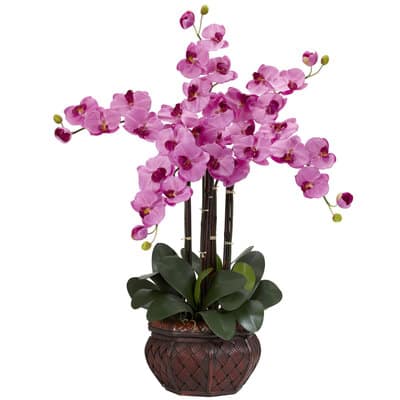 2.5ft. Moth Orchid Silk Flower Arrangement in Decorative Vase | Michaels