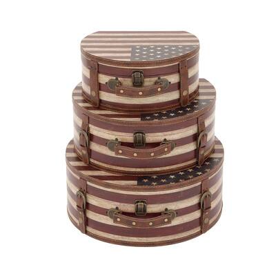 Traditional Wooden American Flag Decorative Box Set | Michaels