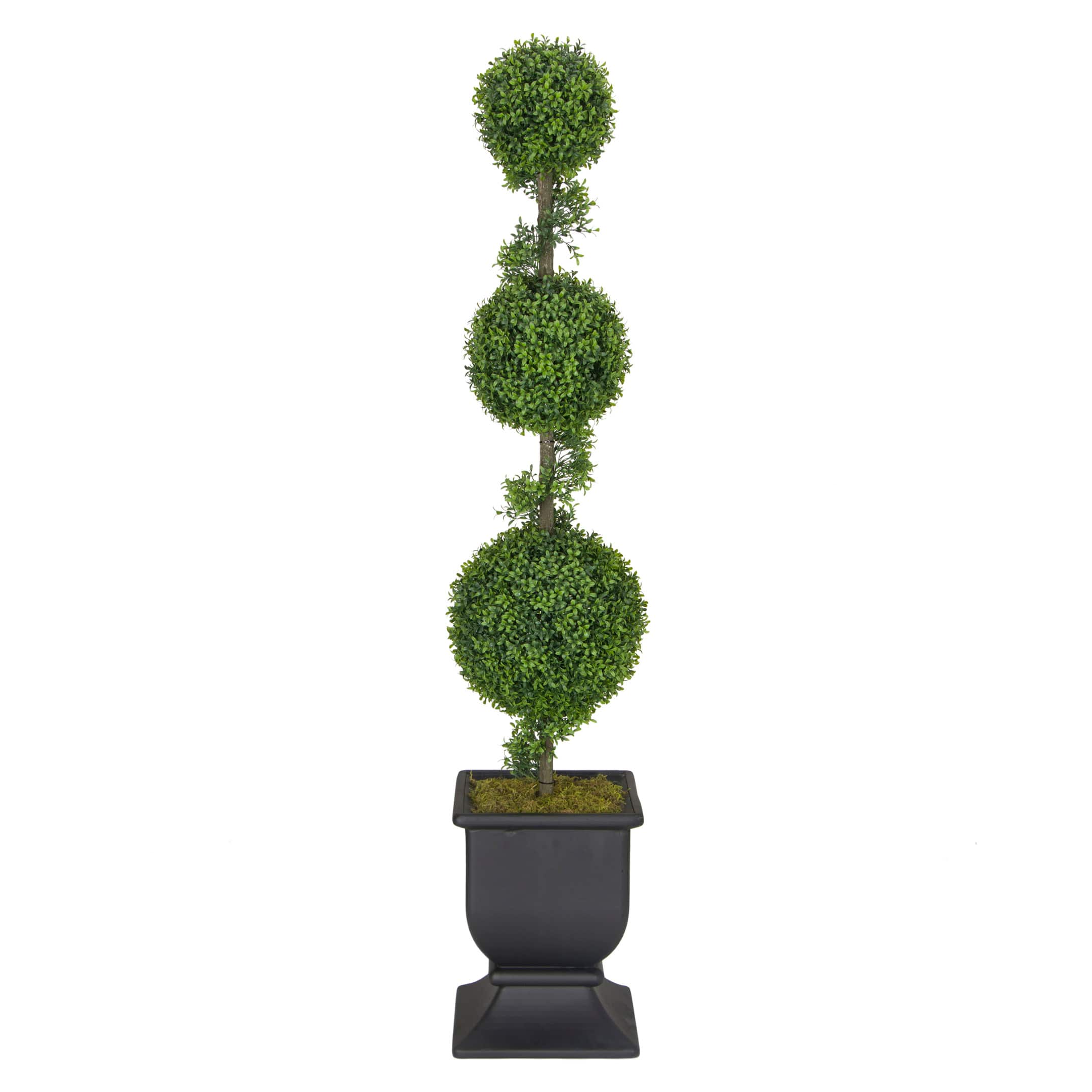 5ft. Topiary Triple Ball Boxwood Artificial Tree in Decorative Urn ...