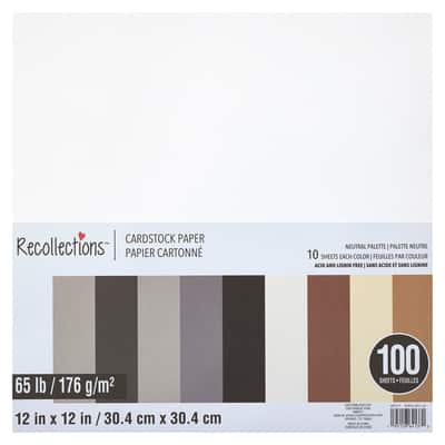 Neutral Palette 12" x 12" Cardstock Paper by Recollections™, 100 Sheets ...