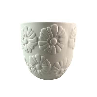 5.75" Embossed Daisy DIY Ceramic Vase Décor by Make Market® | Michaels