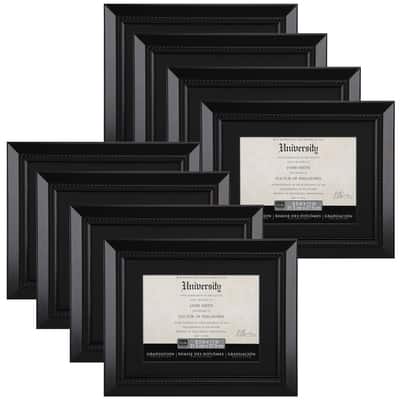 Buy in Bulk - 8 Pack: Black Rope 8.5" x 11" Document Frame with Mat ...