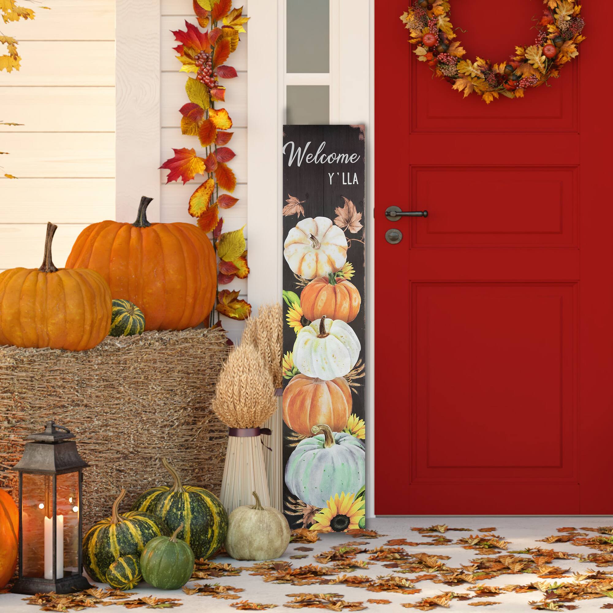 3ft. Welcome Autumn Fall Harvest Pumpkin Wall Sign | Fall Wall Decor ...