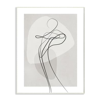 Stupell Industries Fluid Human Form Abstract Bold Linework Wall Plaque ...