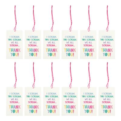 Buy in Bulk - 24 Packs: 12 ct. (288 total) I Scream Thank You Gift Tags ...