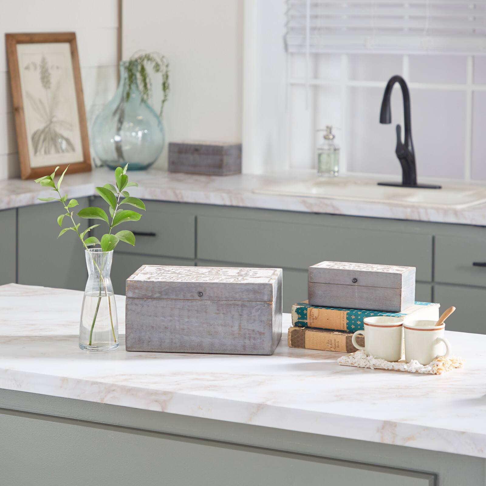 Gray Mango Wood Country Cottage Box Set | Michaels