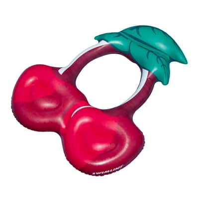 46" Red & Green Cherry Inflatable Swimming Pool Ring Lounger | Michaels