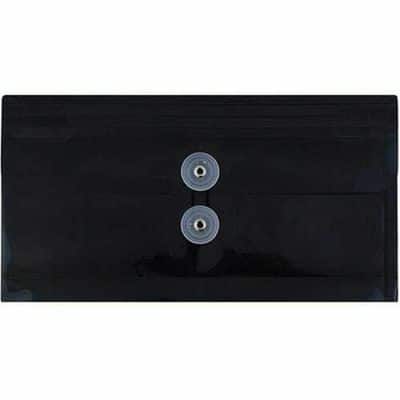 JAM Paper 5.25" x 10" Plastic #10 Business Envelope with Button and String Tie Closure, 108ct ...