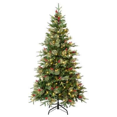 6ft. Pre-Lit Feel-Real® Virginia Pine Artificial Christmas Tree with ...