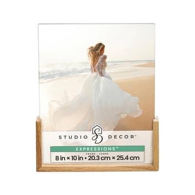Expressions™ Clear Plastic Frame with Wood Base by Studio Décor® | Michaels