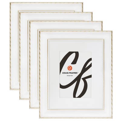 4 Pack Craig Frames Victoria White & Gold Picture Frame with Mat | Michaels