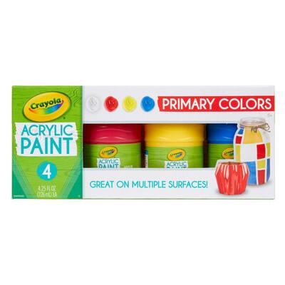 Crayola® Primary Multi-Surface Acrylic 4 Color Paint Set | Michaels