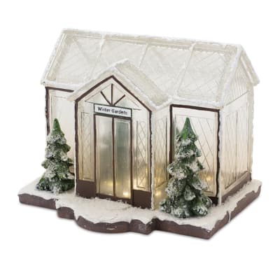 10" Winter Garden Greenhouse LED Tabletop Town Décor | Michaels