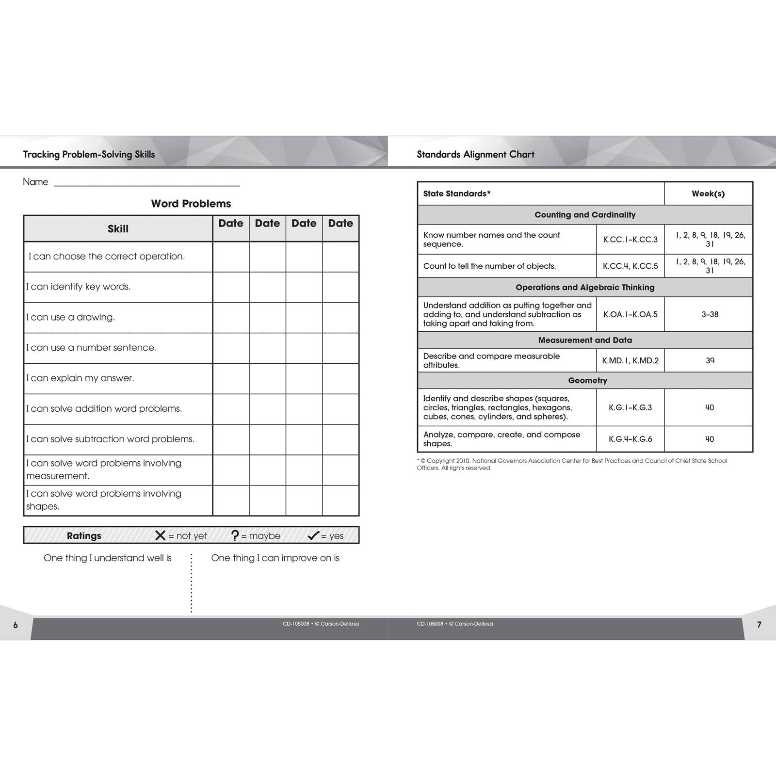 Carson Dellosa Education® Problem Solving 4 Today Workbook Grade K