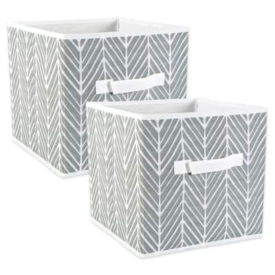 DII® 11" Nonwoven Polyester Herringbone Storage Cubes, 2ct. | Michaels