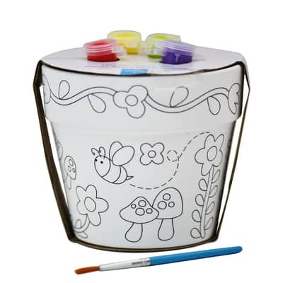 Color Your Own Round Ceramic Flower Pot Kit by Creatology™ | Michaels
