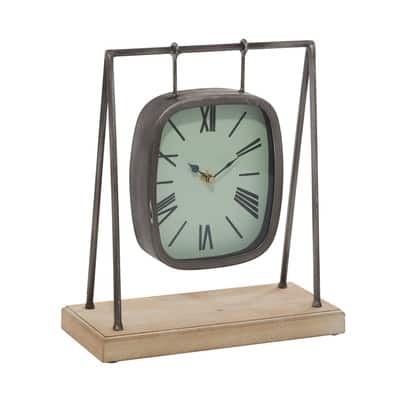 12" Gray Wood Farmhouse Swing Clock | Michaels