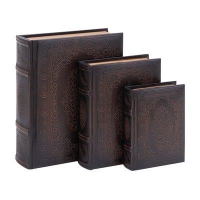 Dark Brown Wood Traditional Book Box Set | Michaels