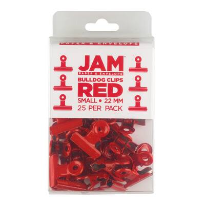 JAM Paper 22mm Metal Bulldog Clips, 25ct., Color: Red | Michaels