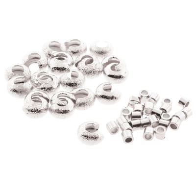The Beadsmith® Basic Elements™ Silver-Plated Stardust Crimp Tubes & 4mm Covers | Michaels