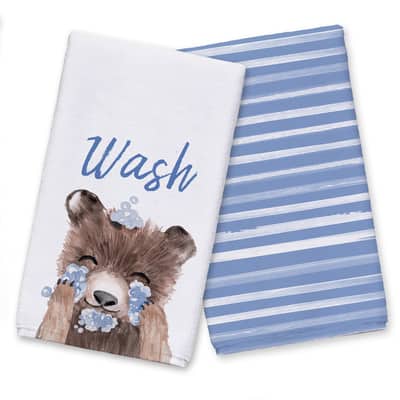 Bear Washing Face 16" x 25" Towel Set | Michaels